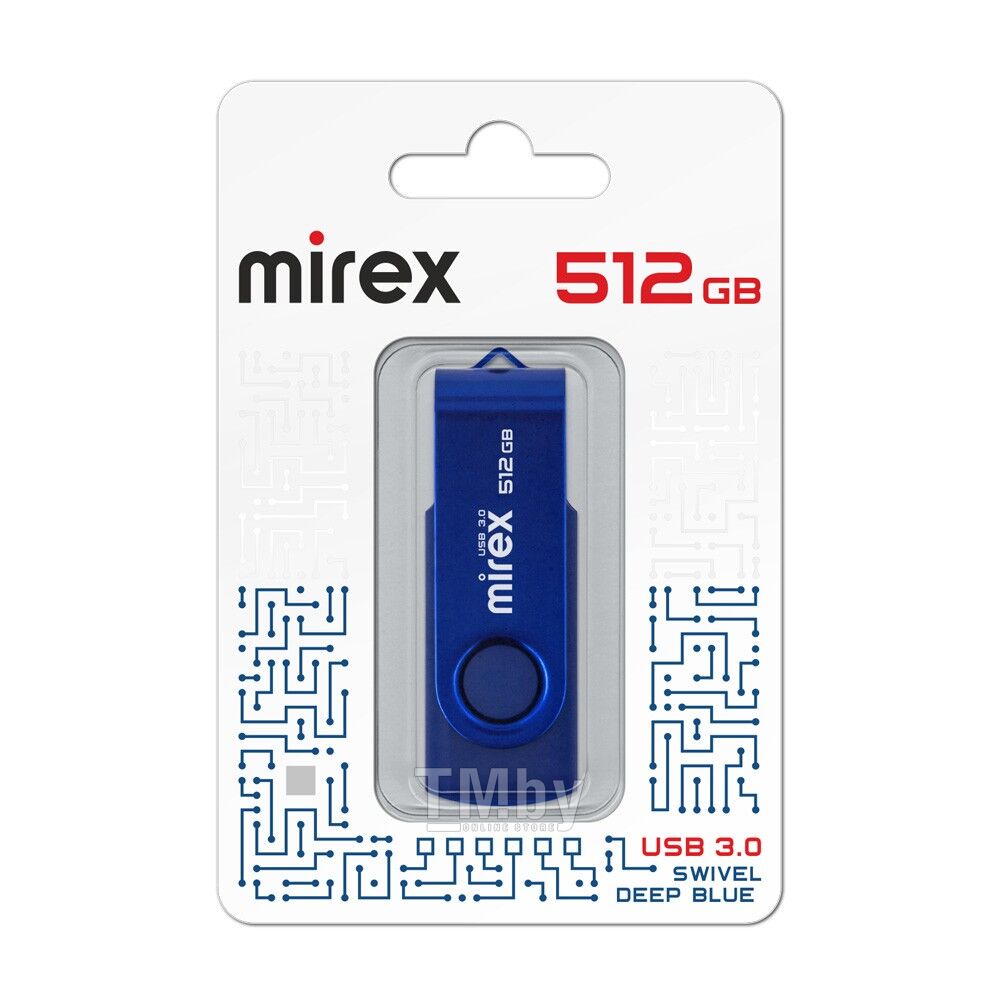 USB 3.0 флэш-накопитель 512 ГБ Mirex SWIVEL DEEP BLUE 512GB (ecopack)